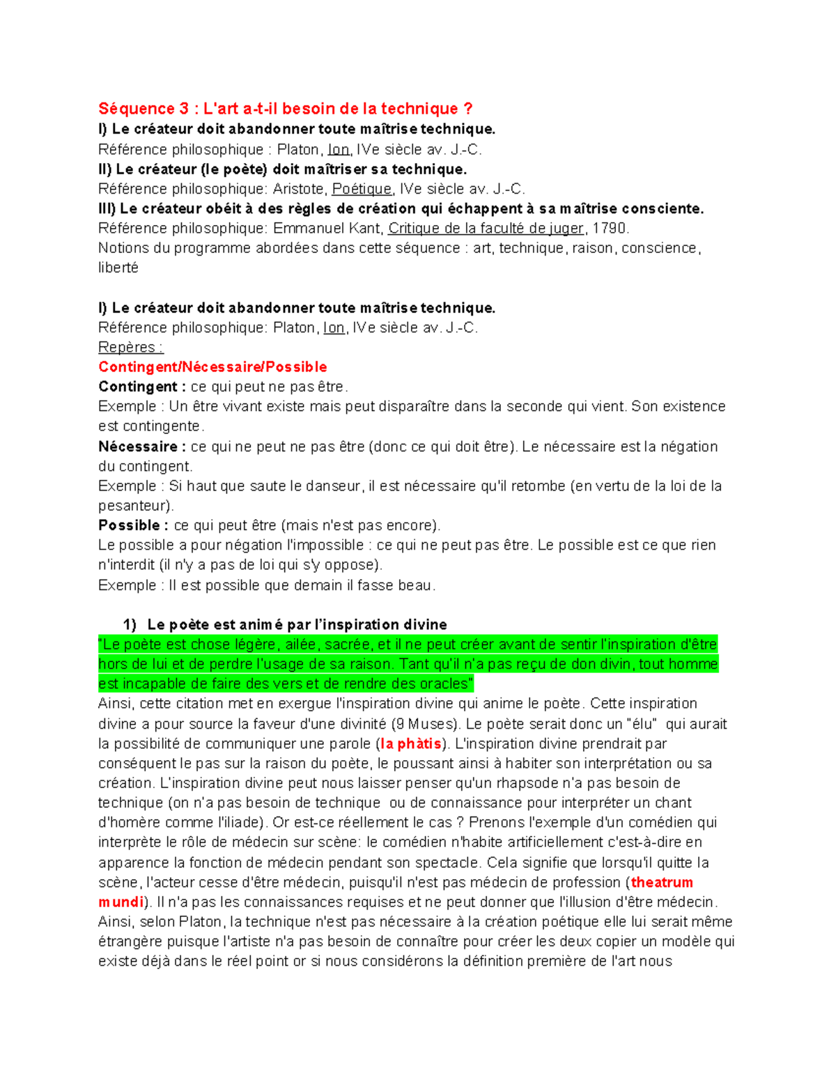Séquence 3 L'art a-t-il besoin de la technique - Séquence 3 : L'art a-t-il besoin de la ...