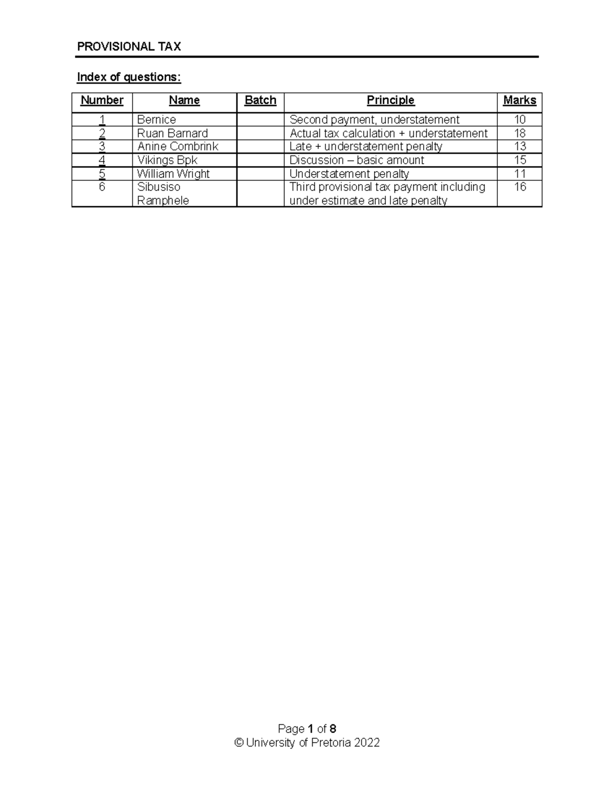 Provisional Tax Questions 2022 - Page 1 of 8 PROVISIONAL TAX Index of ...