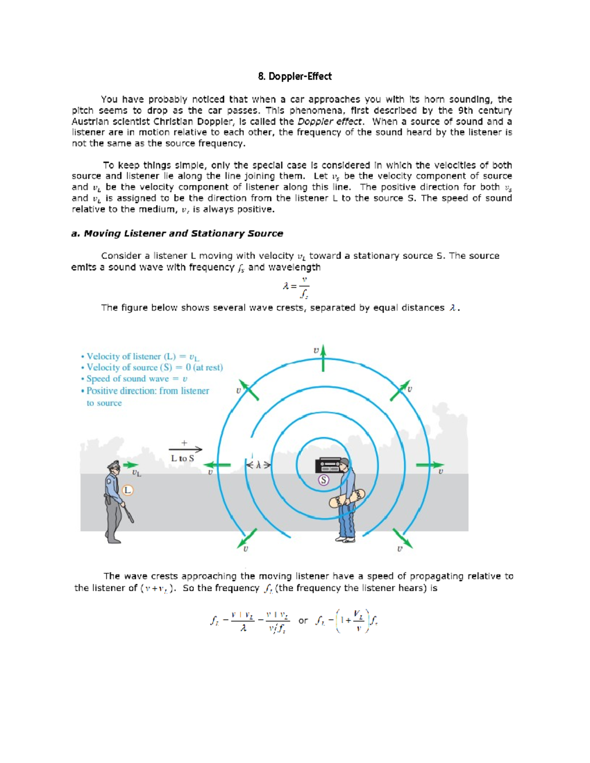 8 - N/A - Bachelor in Physical Education - Doppler-Effect f fL ...