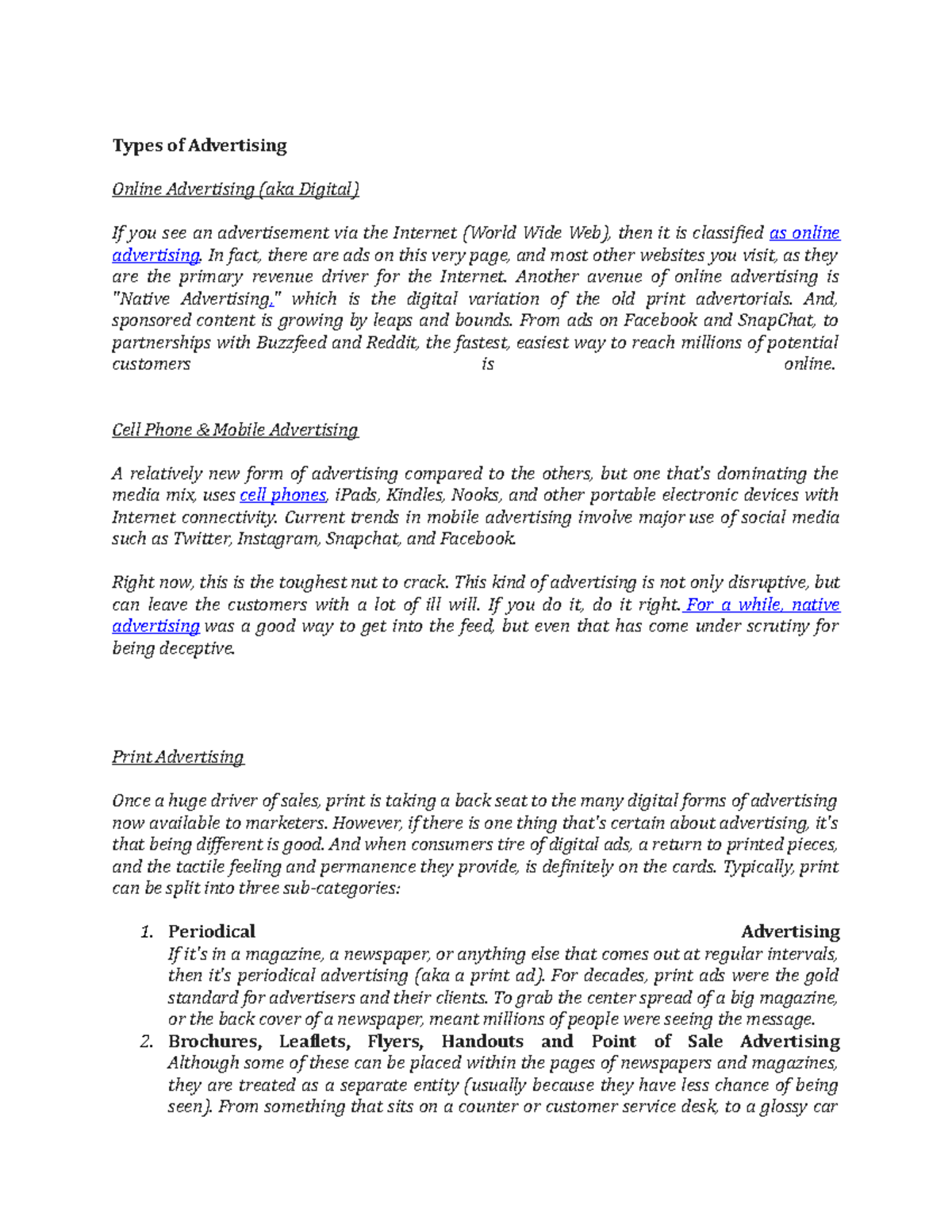 Types of Advertising - Types of Advertising Online Advertising (aka ...