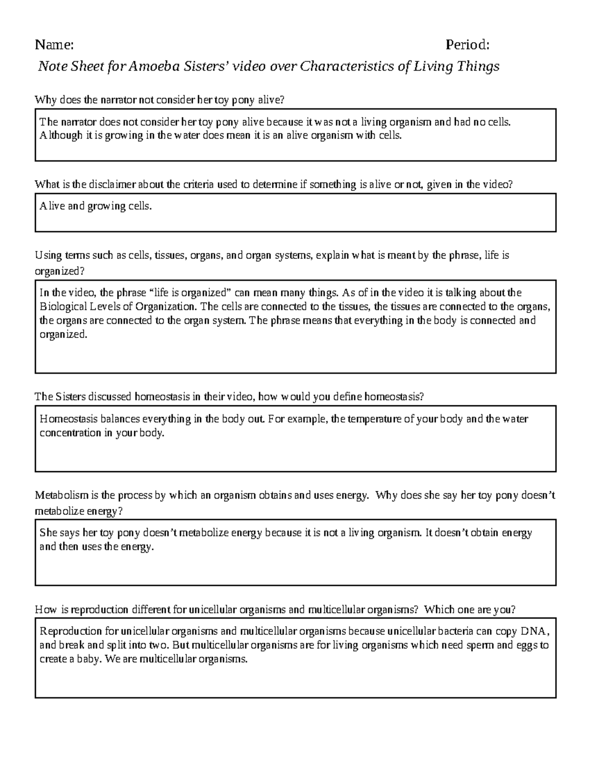 Copy of Copy of Note Sheet for Amoeba Sister’s video over ...