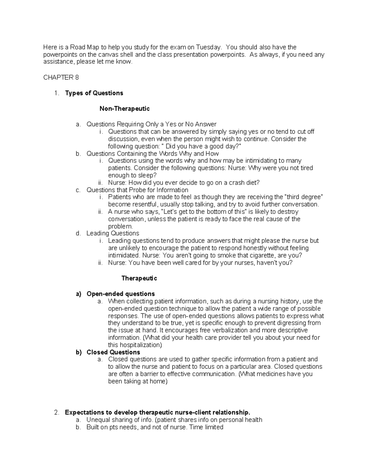 Roadmap 2 C3 - notes - Here is a Road Map to help you study for the ...