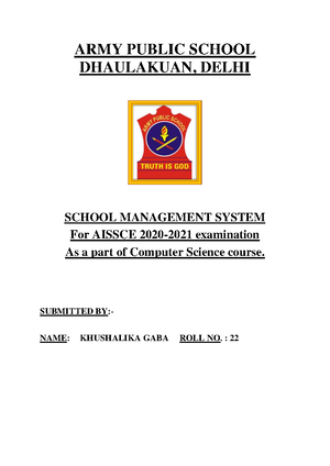 Bakery Management System - Aruni - A COMPUTER SCIENCE PROJECT SUBMITTED ...