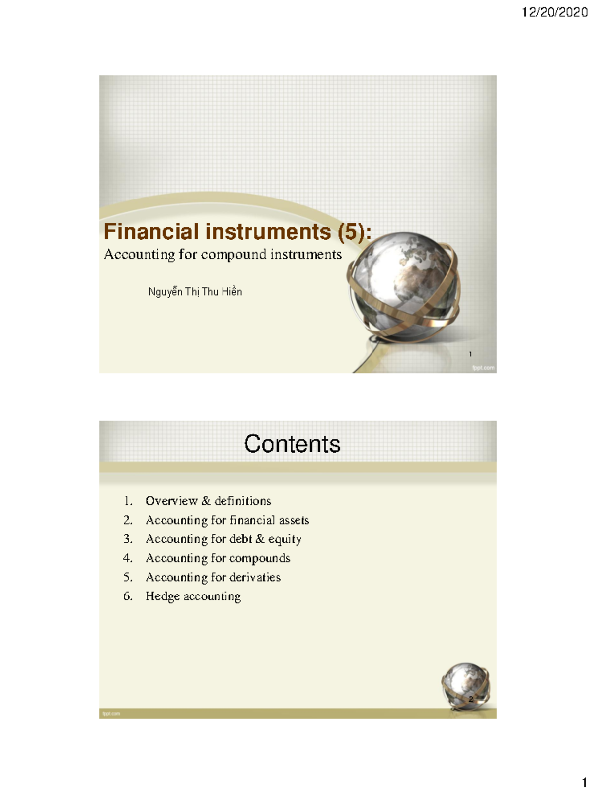 FI-5- Accounting for counpound instrument - Financial instruments (5 ...