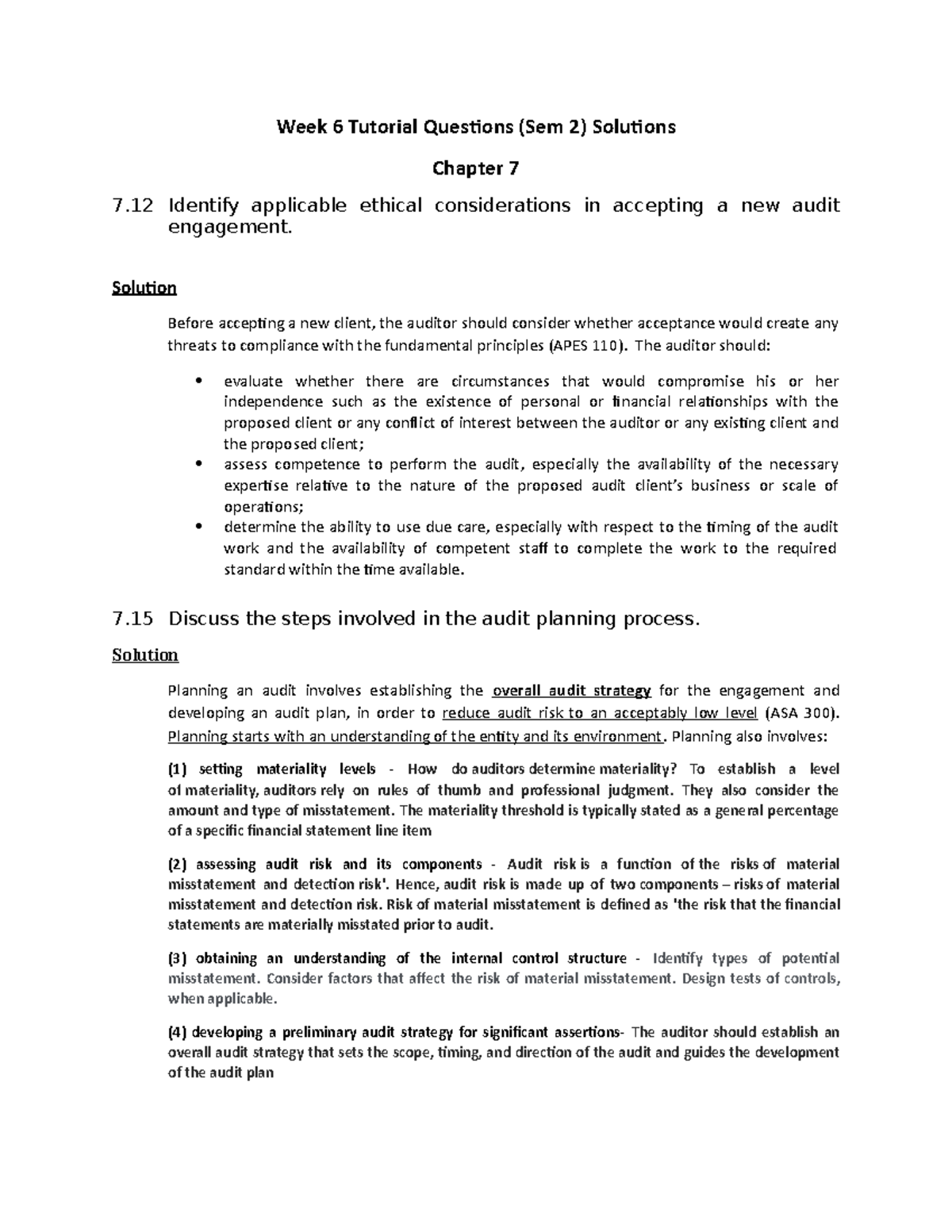 Week 6 Tutorial Questions sols - Week 6 Tutorial Questions (Sem 2 ...