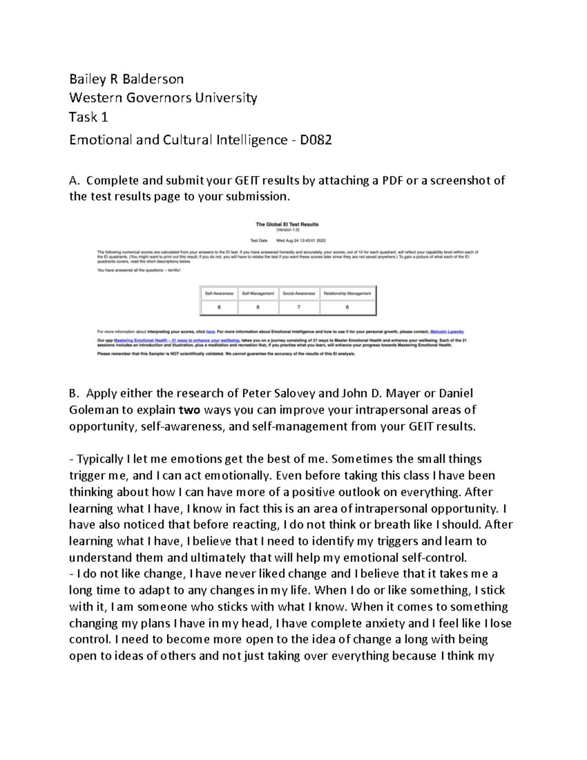 Bailey Balderson-D082 Task 1 PDF - Bailey R Balderson Western Governors ...