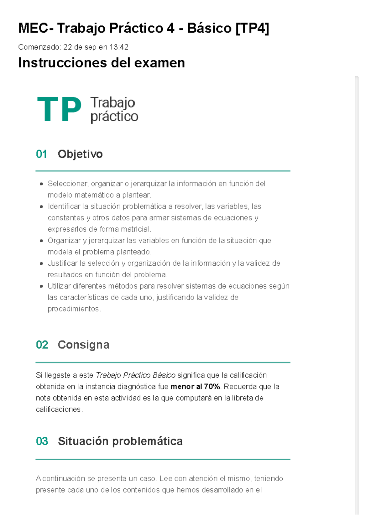 Examen MEC- Trabajo Práctico 4 - Básico [TP4] 90pt - MEC- Trabajo Práctico 4 - Básico [TP4 ...