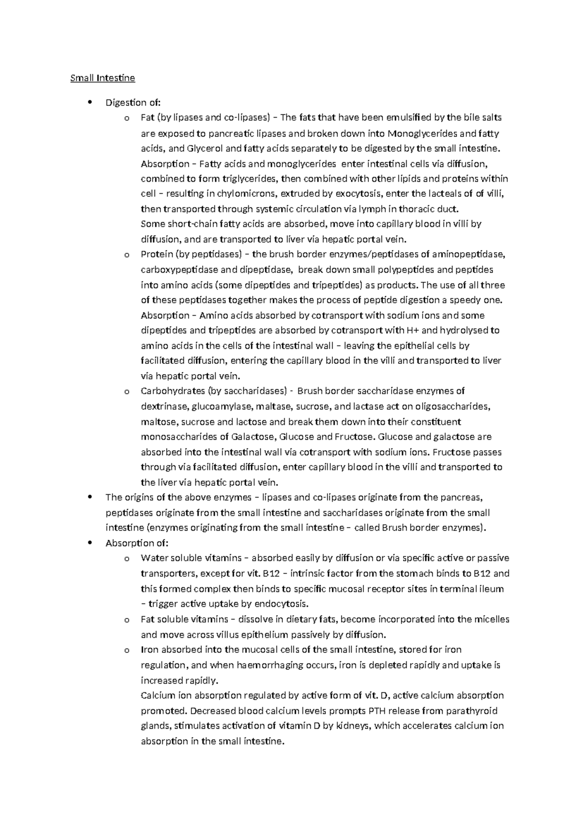 Physiology - Small and large intestine and liver - Small Intestine ...
