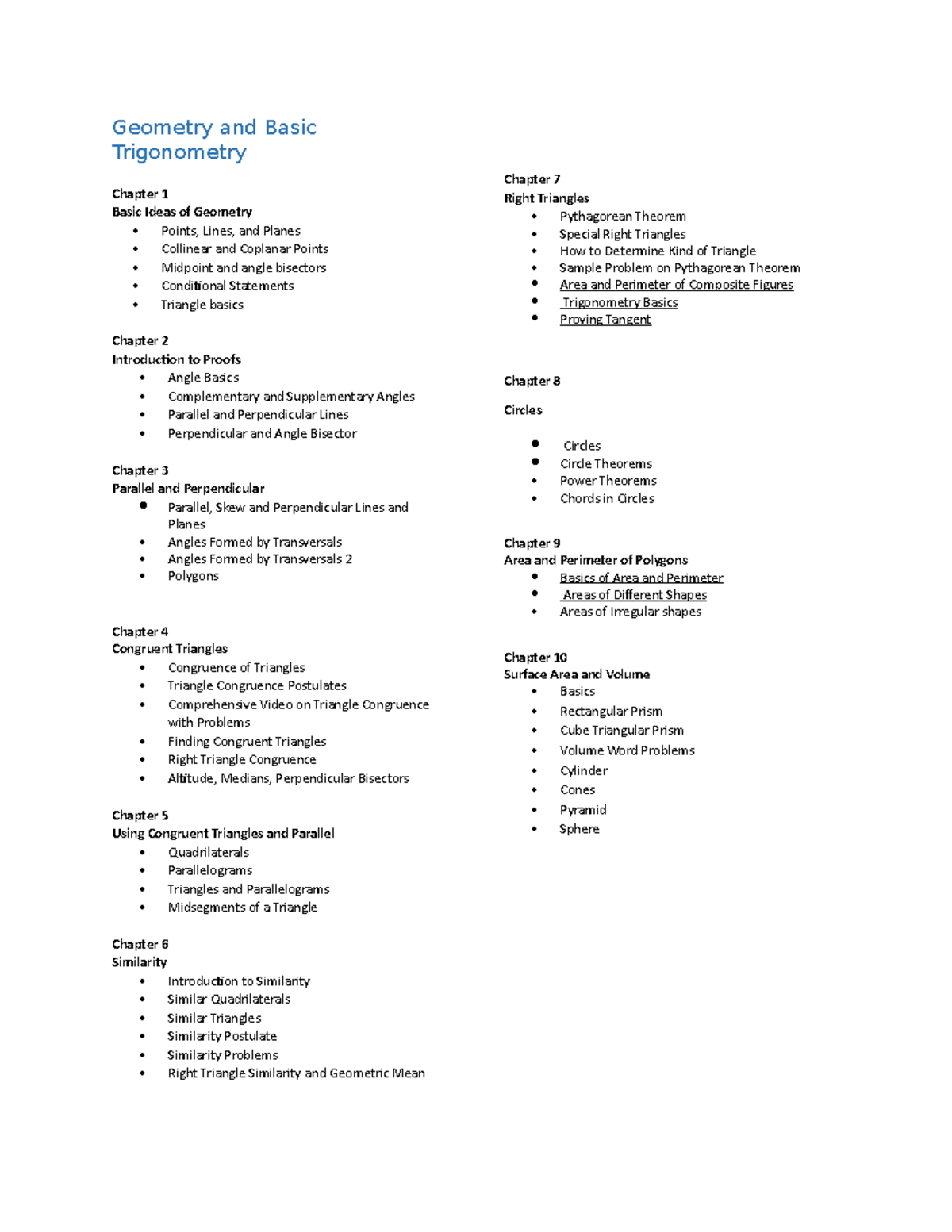 Geometry and Basic Trigonometry - Geometry and Basic Trigonometry ...