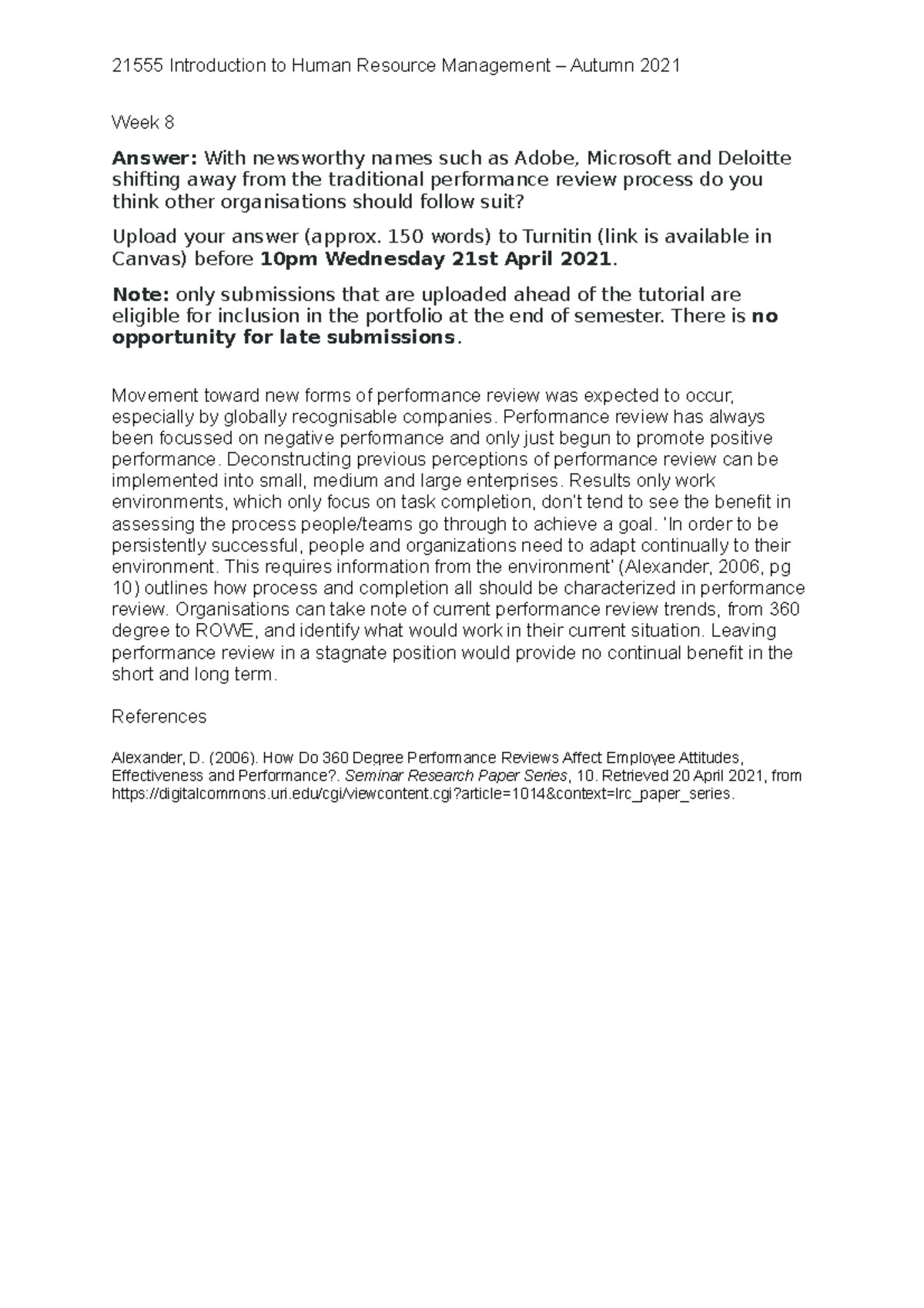 Week 8 - Port task - Portfolio task - 21555 Introduction to Human ...