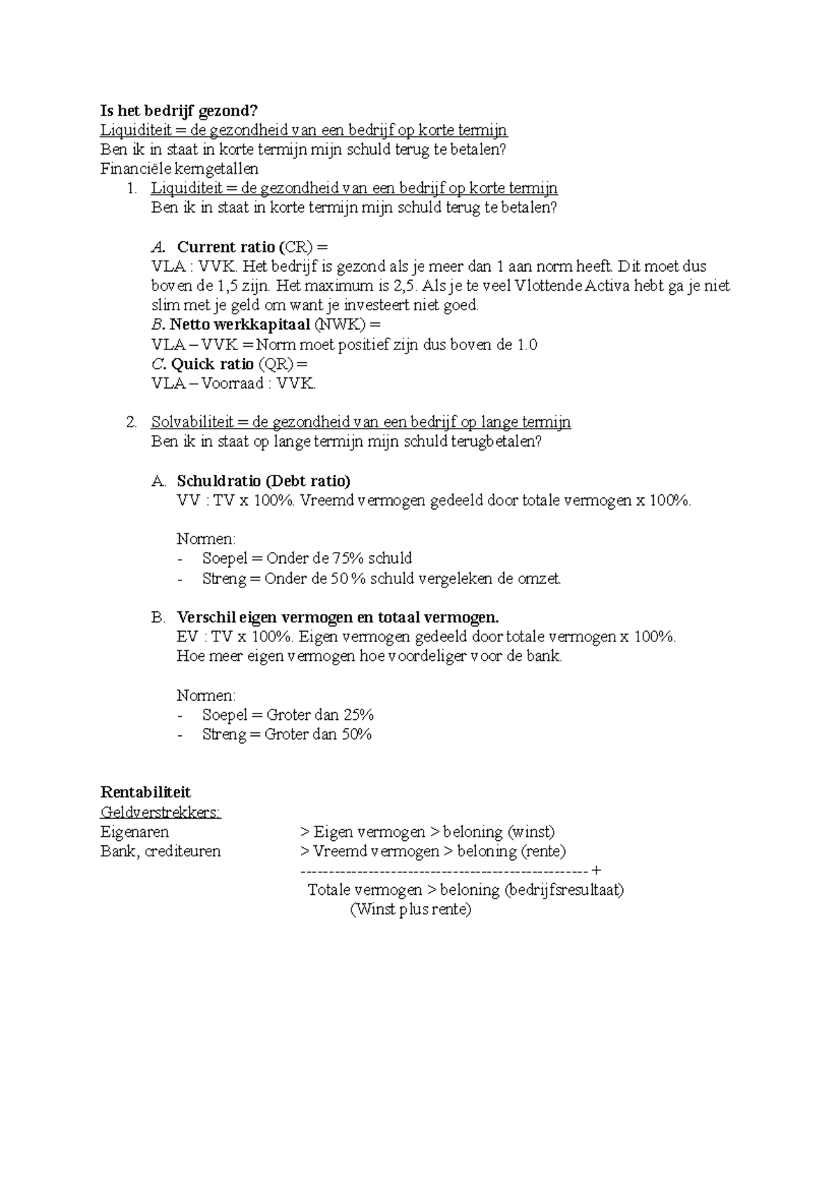 Uitleg van Liquiditeit, Solvabiliteit en Rentabiliteit - Is het bedrijf ...