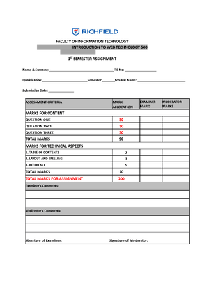 Assignment Submission User Guide - Moodle LMS - RICHFIELD GRADUATE ...