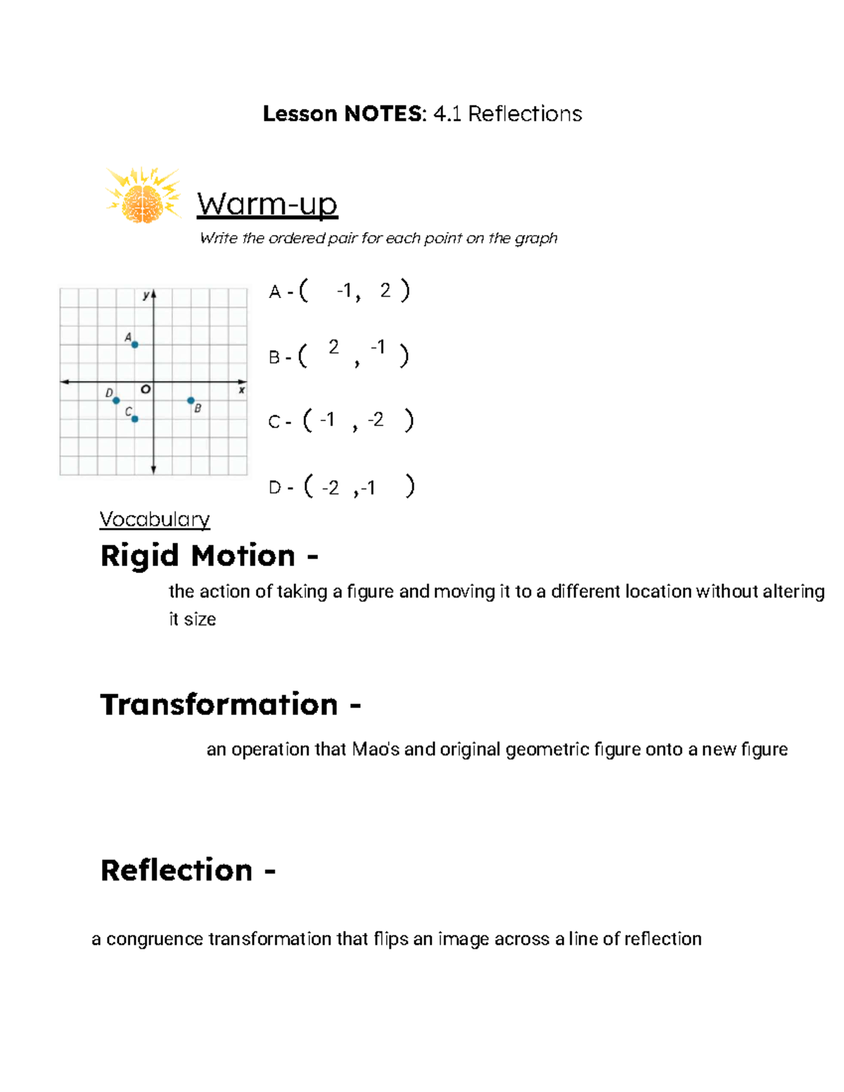 Kami Export - Thomas Gonzales - 4.1 Guided Notes - Reflections - Lesson ...