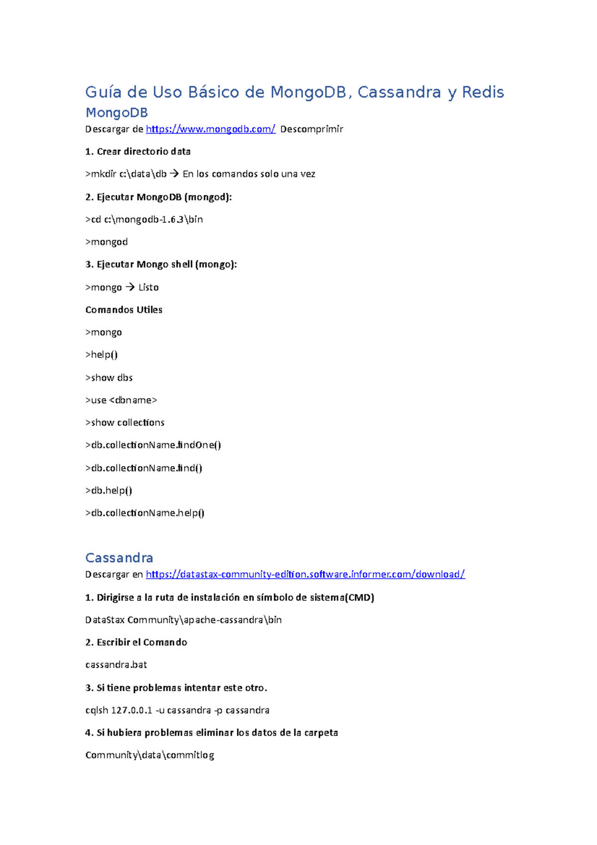 Guía de Uso Básico de Mongo DB - Guía de Uso Básico de MongoDB ...