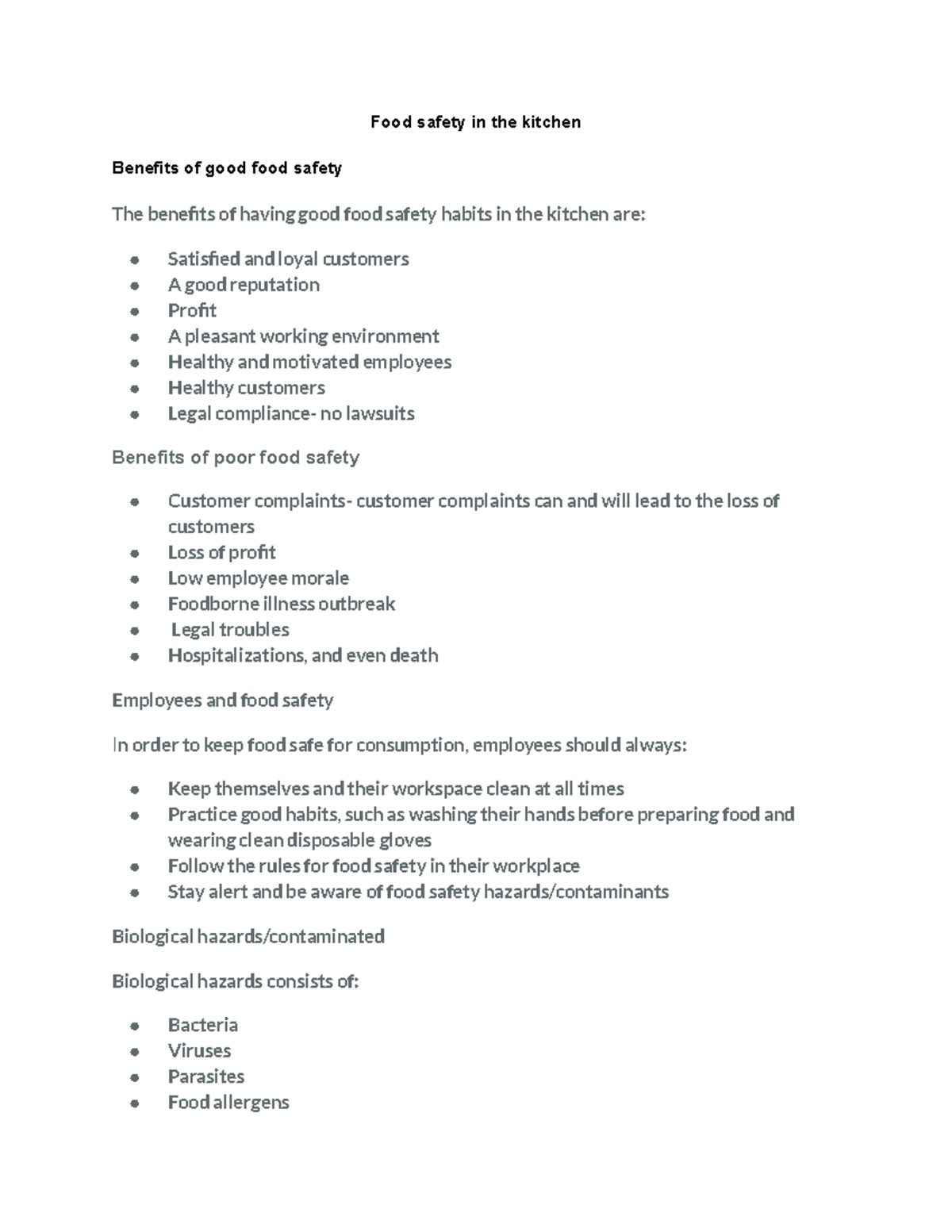 Food safety in the kitchen - Food safety in the kitchen Benefits of ...