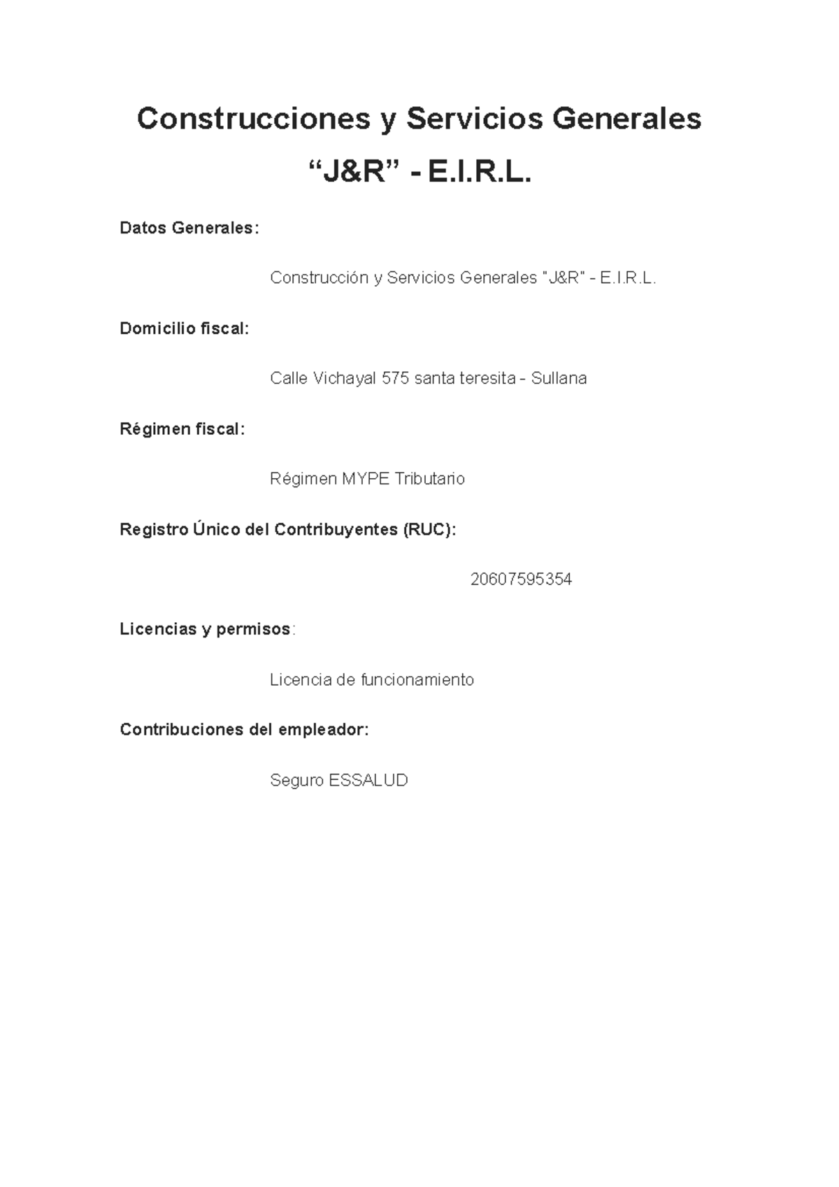 Entregable 2 Estados Financieros Construcciones Y Servicios J-R EIRL - Construcciones y ...