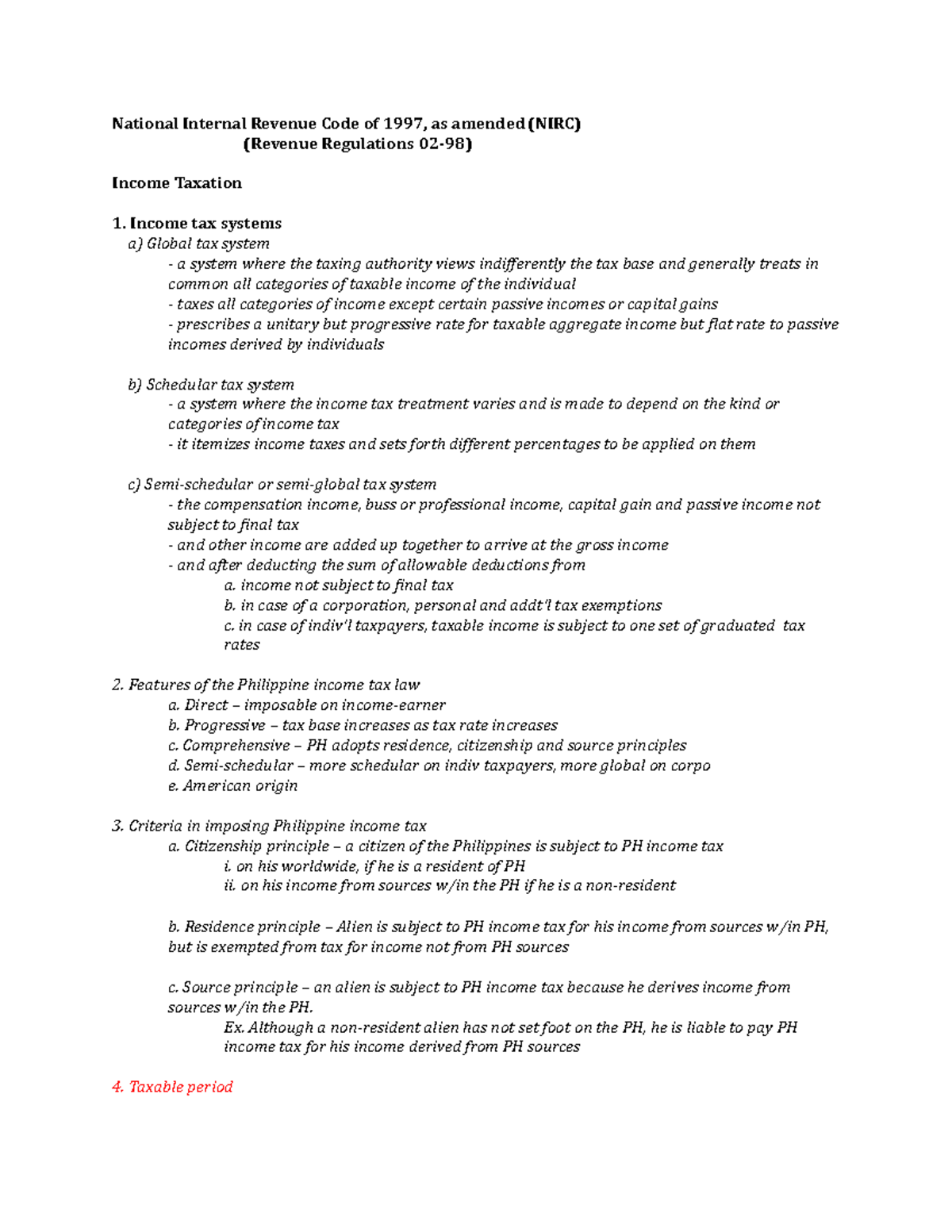 167882764 Tax Code Sept 14 Discussion - National Internal Revenue Code ...