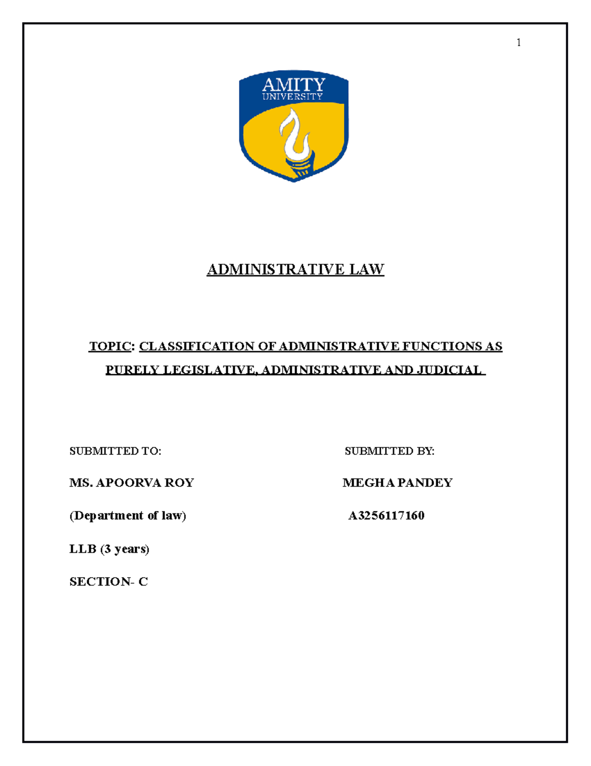 436937351-Administrative-Law - ADMINISTRATIVE LAW TOPIC: CLASSIFICATION ...