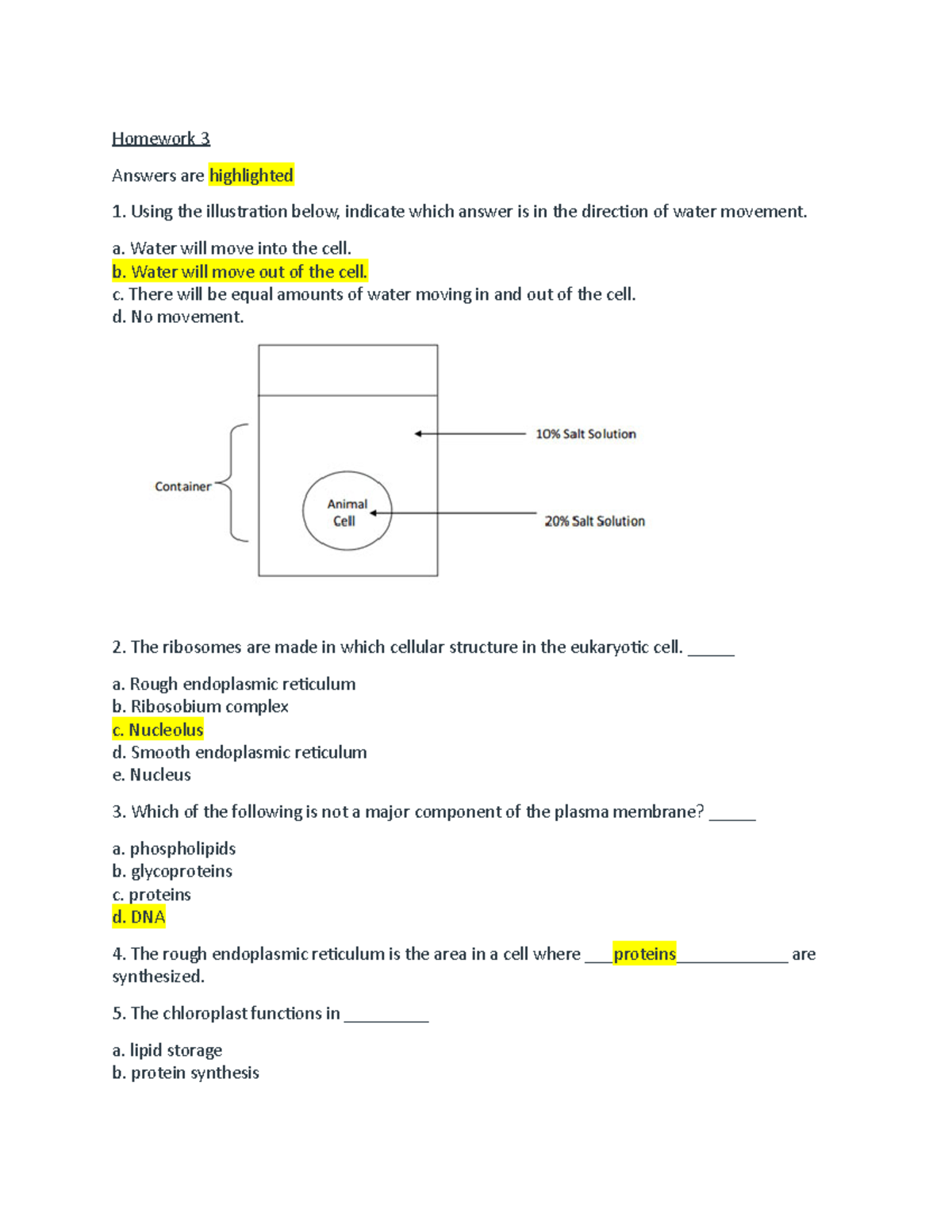 Homework 3 - Homework 3 Answers are highlighted Using the illustration ...