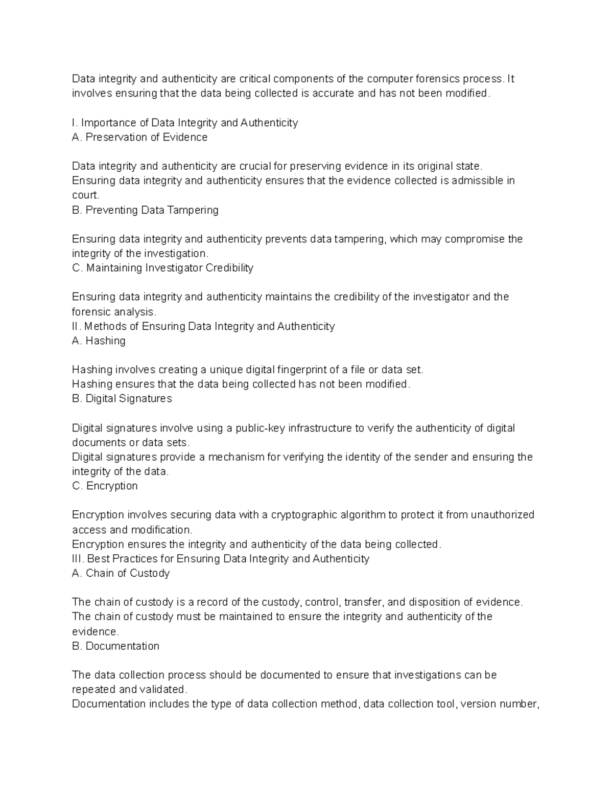 Ensuring Data Integrity and Authenticity Notes - Data integrity and ...