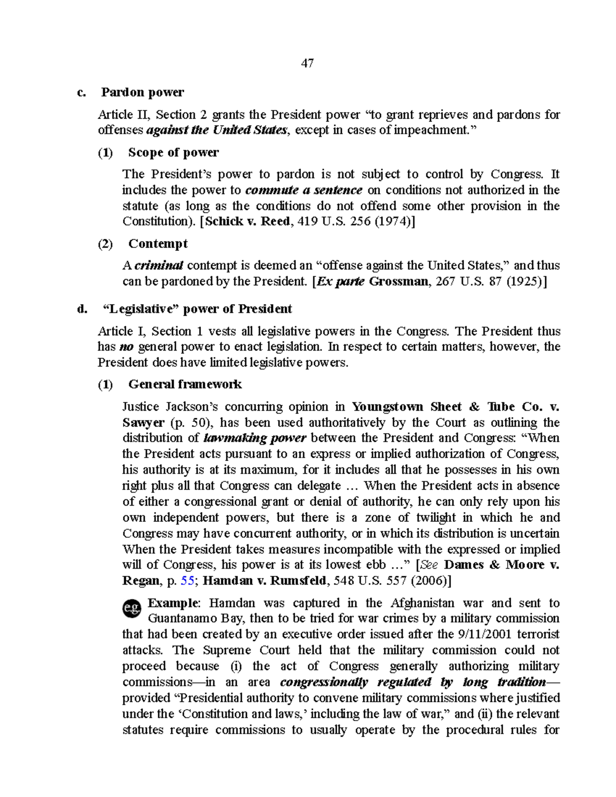Zlib - n/a - 47 c. Pardon power Article II, Section 2 grants the ...