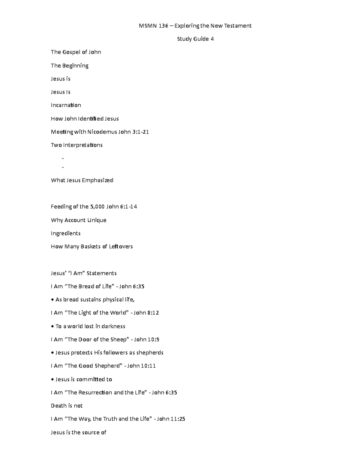 Unit 4 Study Guide - Week 4 Lecture Notes - MSMN 136 – Exploring the ...