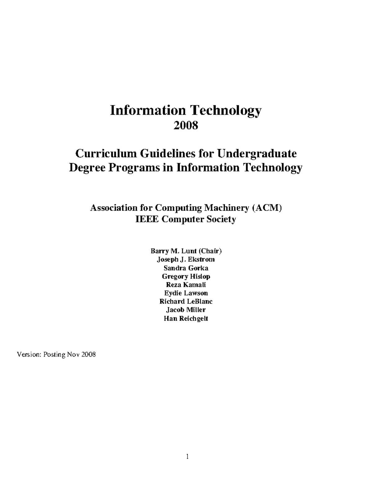 Information Technology Curruculum Guide 2008 - Information Technology ...