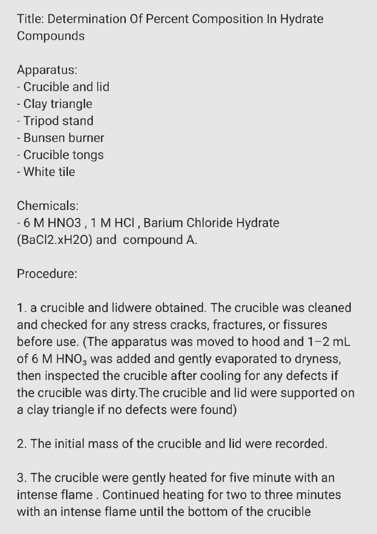 Lab chm exp2 - Lab - Title: Determination Of Percent Composition In ...