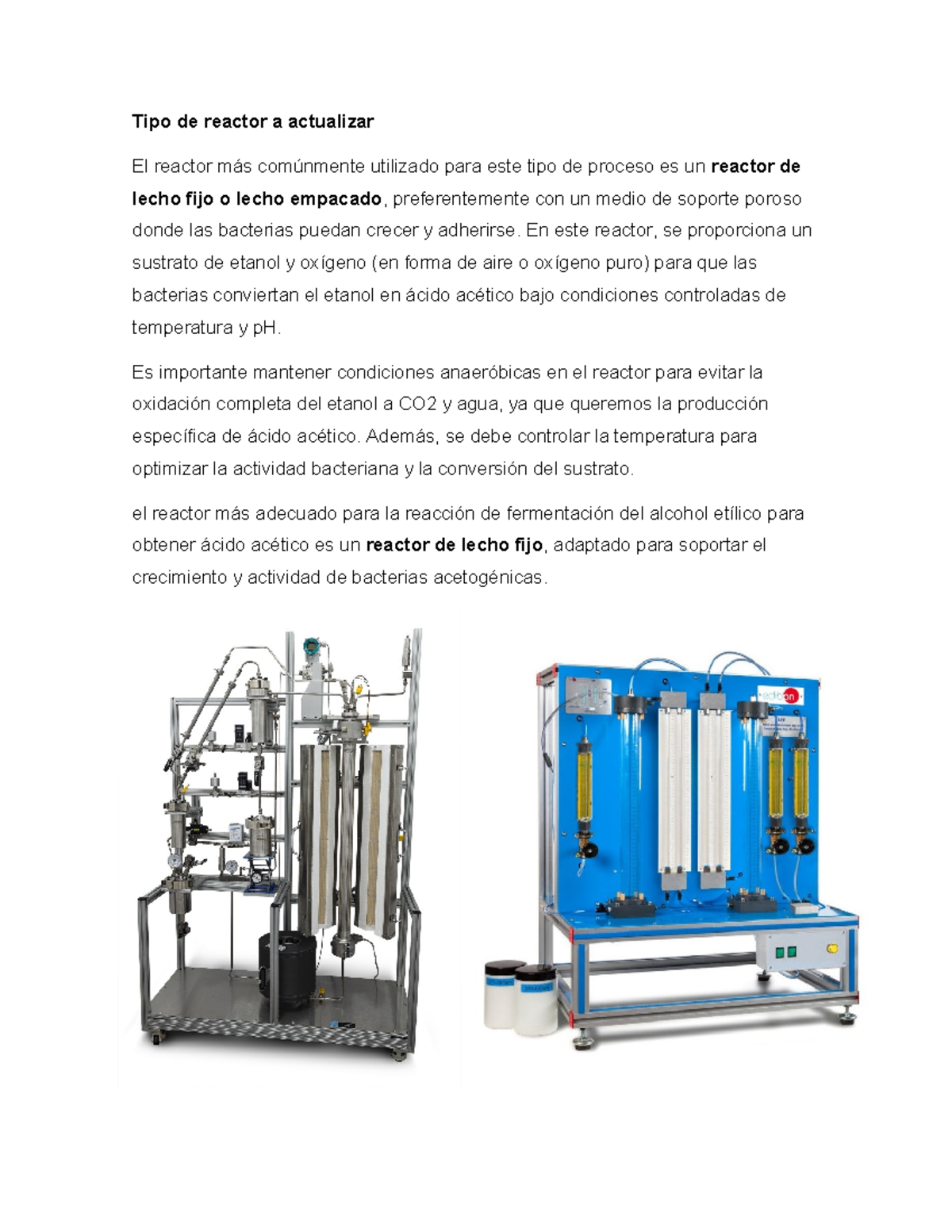 Reactores-1 - Descripción de un proyecto de un reactor químico - Tipo ...