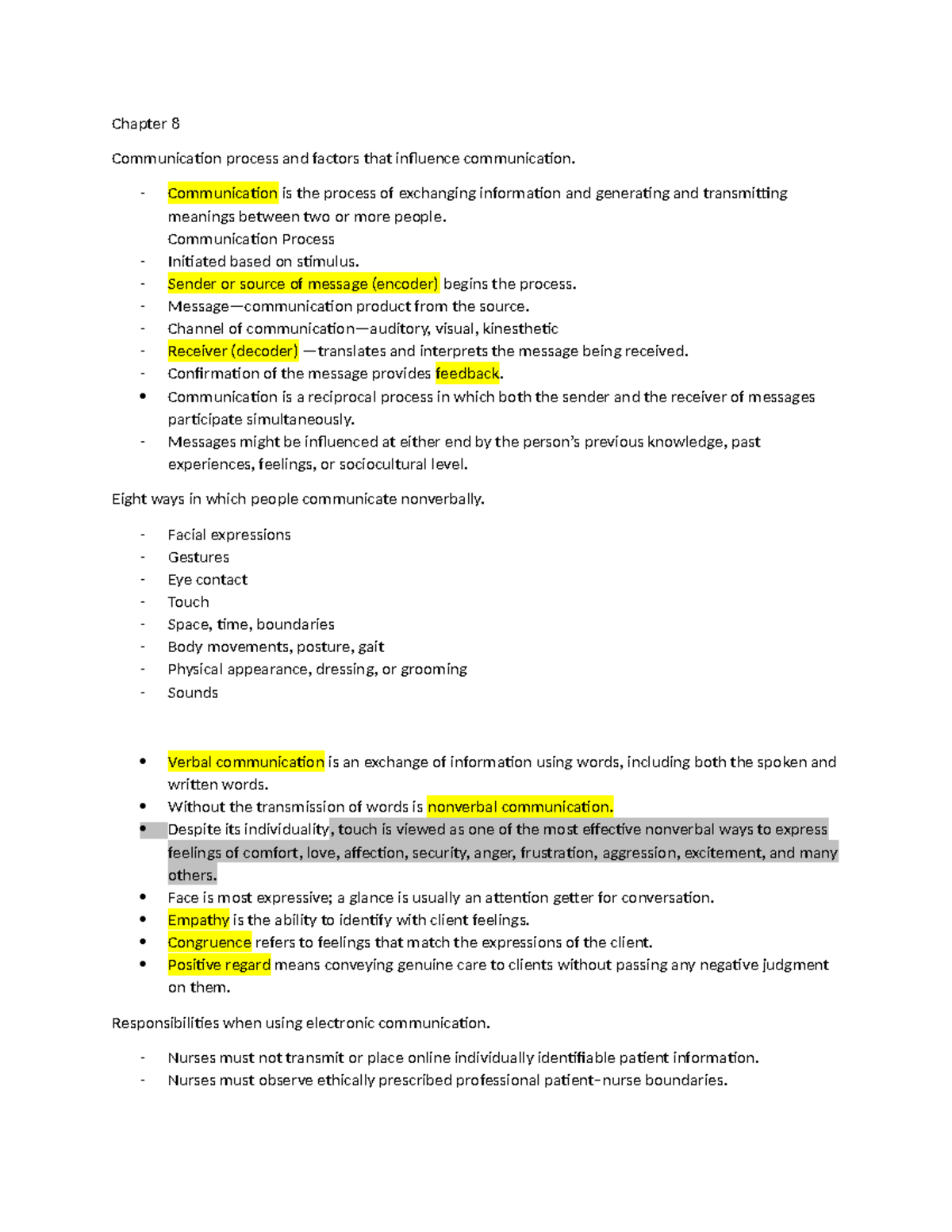 Comp 5 Documentation and Communication - Chapter 8 Communication process and factors that ...