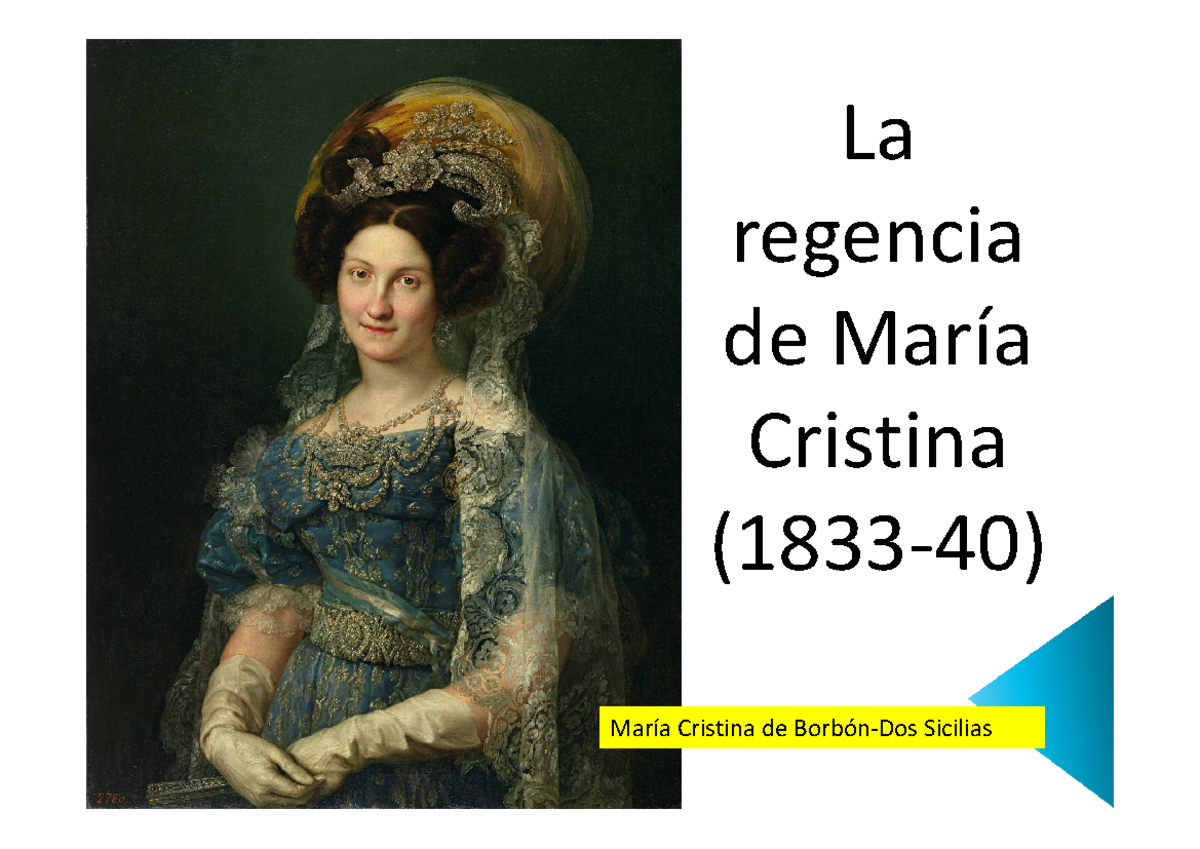 1. La regencia de María Cristina (1833-40) - La regencia de María ...