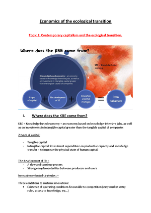 Economics of sustainable transition - Economics of sustainable ...