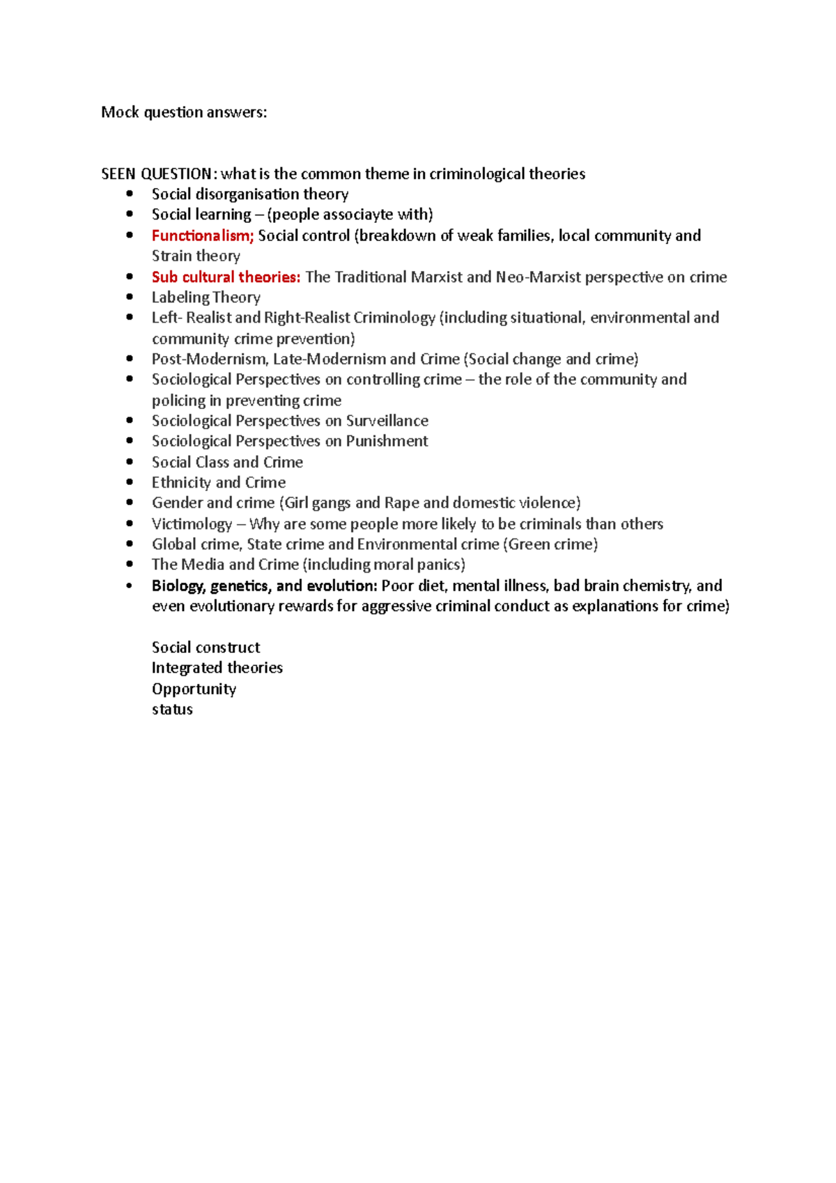 Mock question answers - Mock question answers: SEEN QUESTION: what is ...