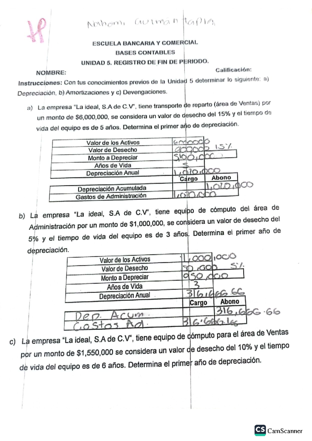Evaluable 05 Bases - Bases contables - CamScanner CamScanner - Studocu