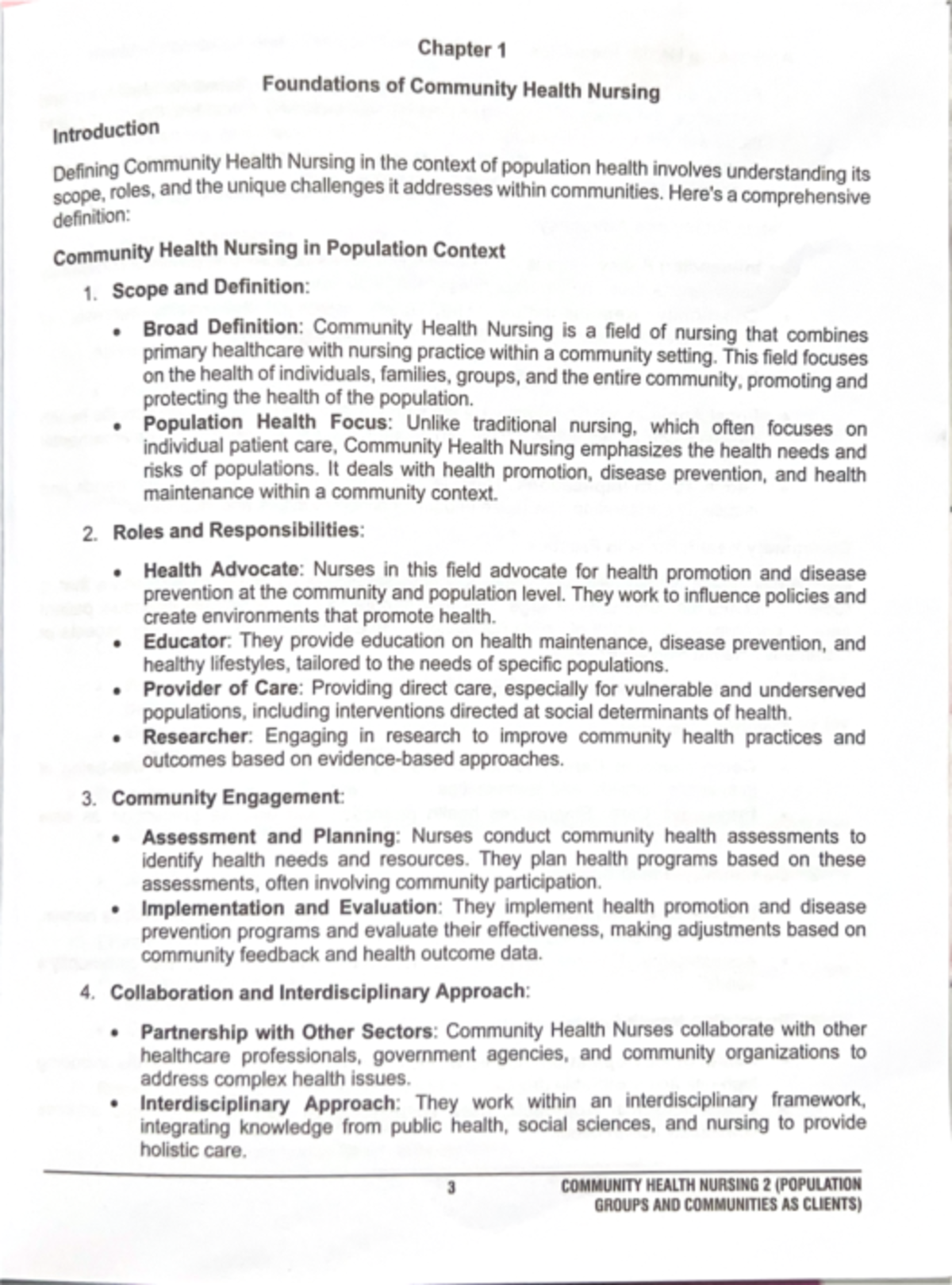 Chapter 1 Supplemental Materials - Chapter 1 Foundations of Community Health Nursing ...