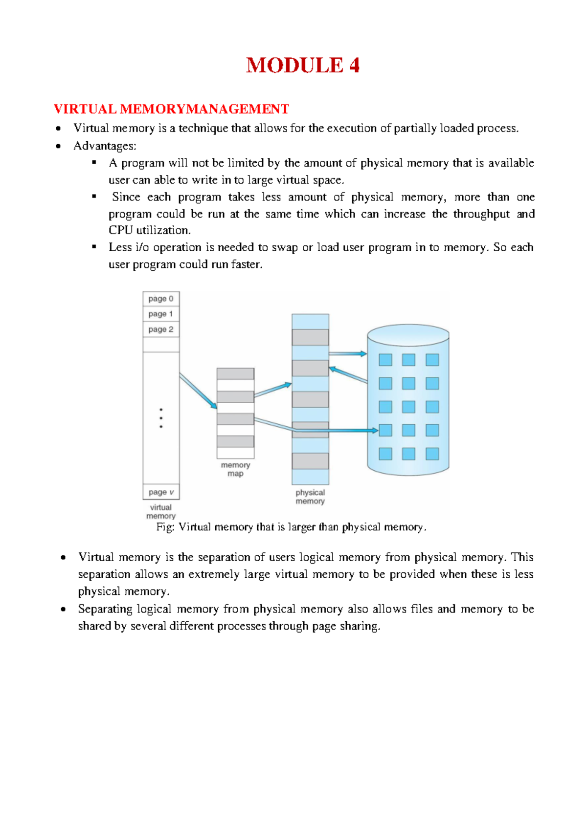 Operating system 4 - good notes - MODULE 4 VIRTUAL MEMORYMANAGEMENT ...