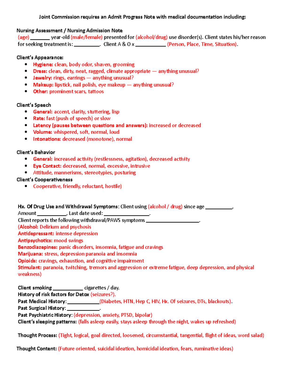 Admit Progress Note-What to chart - NUR 110 - LSC - Studocu
