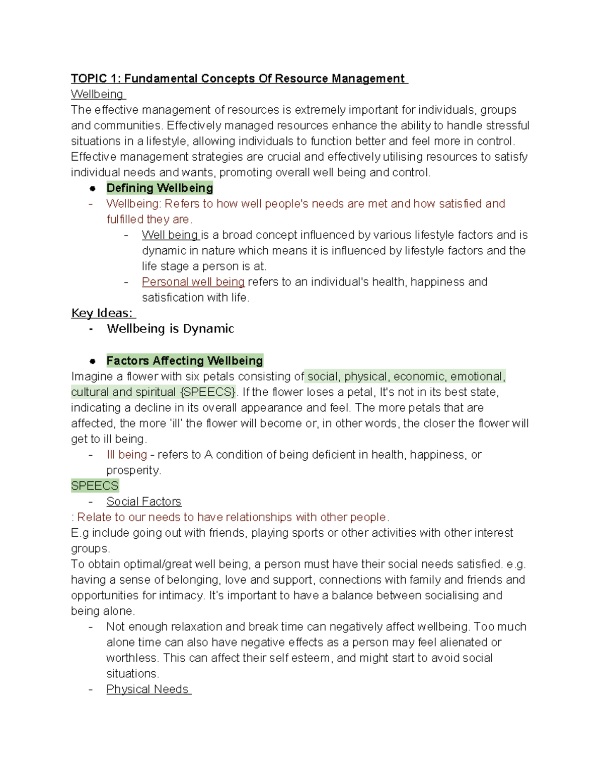 Topic 1 Fundamental Concepts Of Resource Management Notes - TOPIC 1 ...