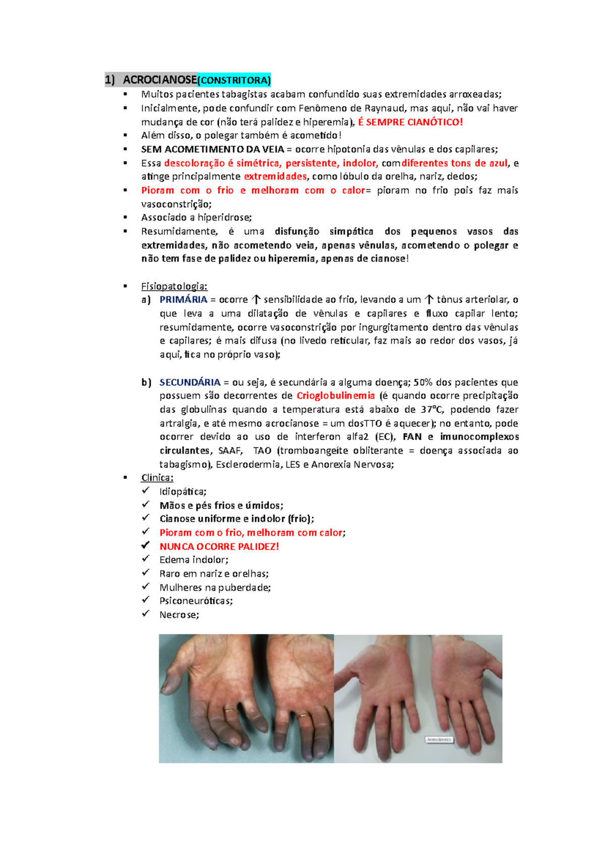 Acrocianose - Tópicos mais relevantes da temática - Guia de bolso ...