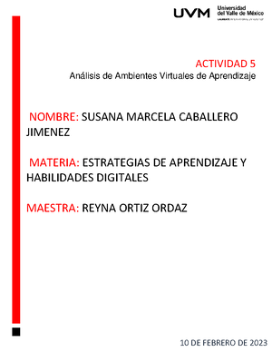 U4 E2 - Unidad 4 Entregable 2 Transformando el mundo virtual ...