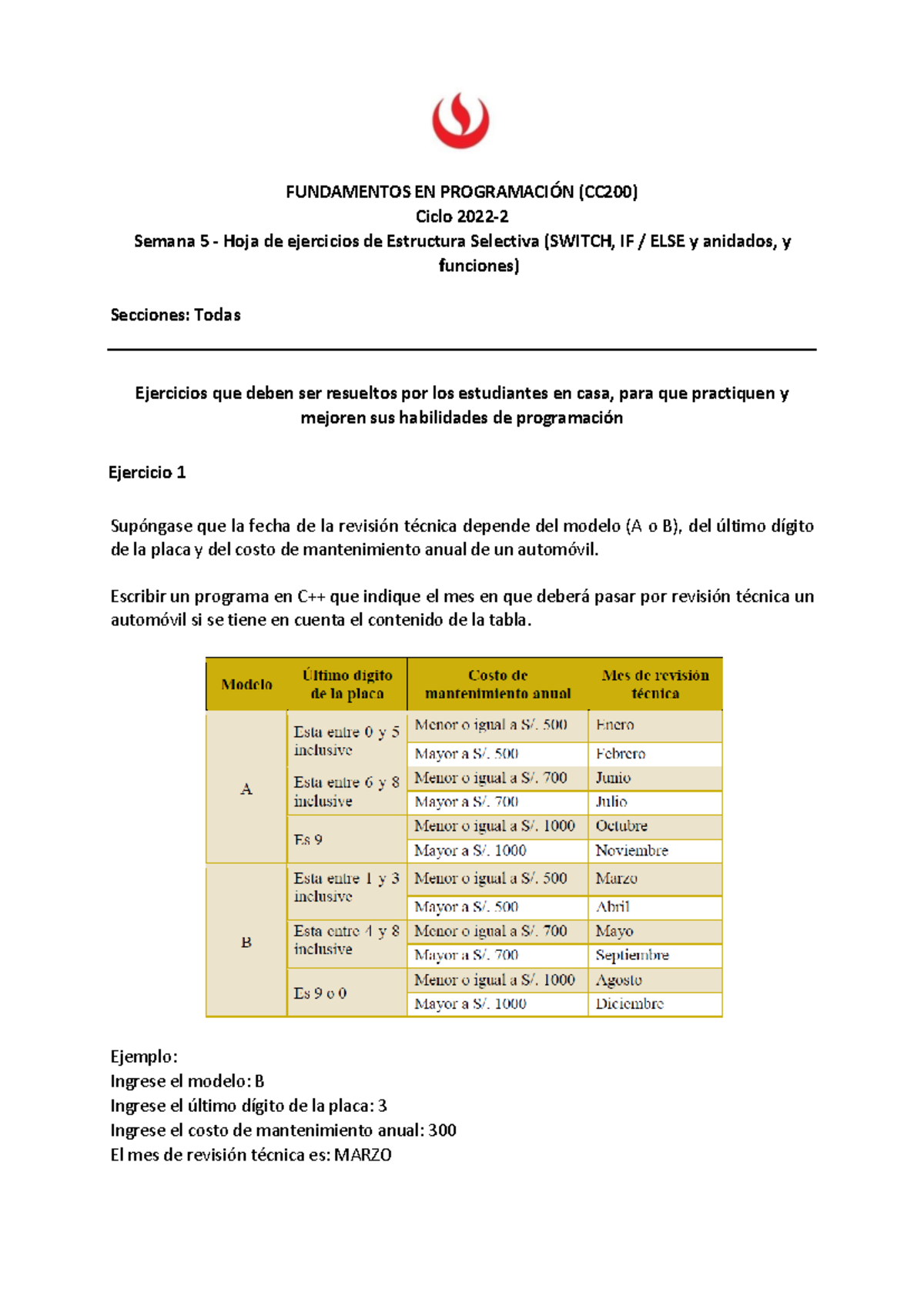Casa - cassa - FUNDAMENTOS EN PROGRAMACI”N (CC200) Ciclo 2022- Semana 5 ...