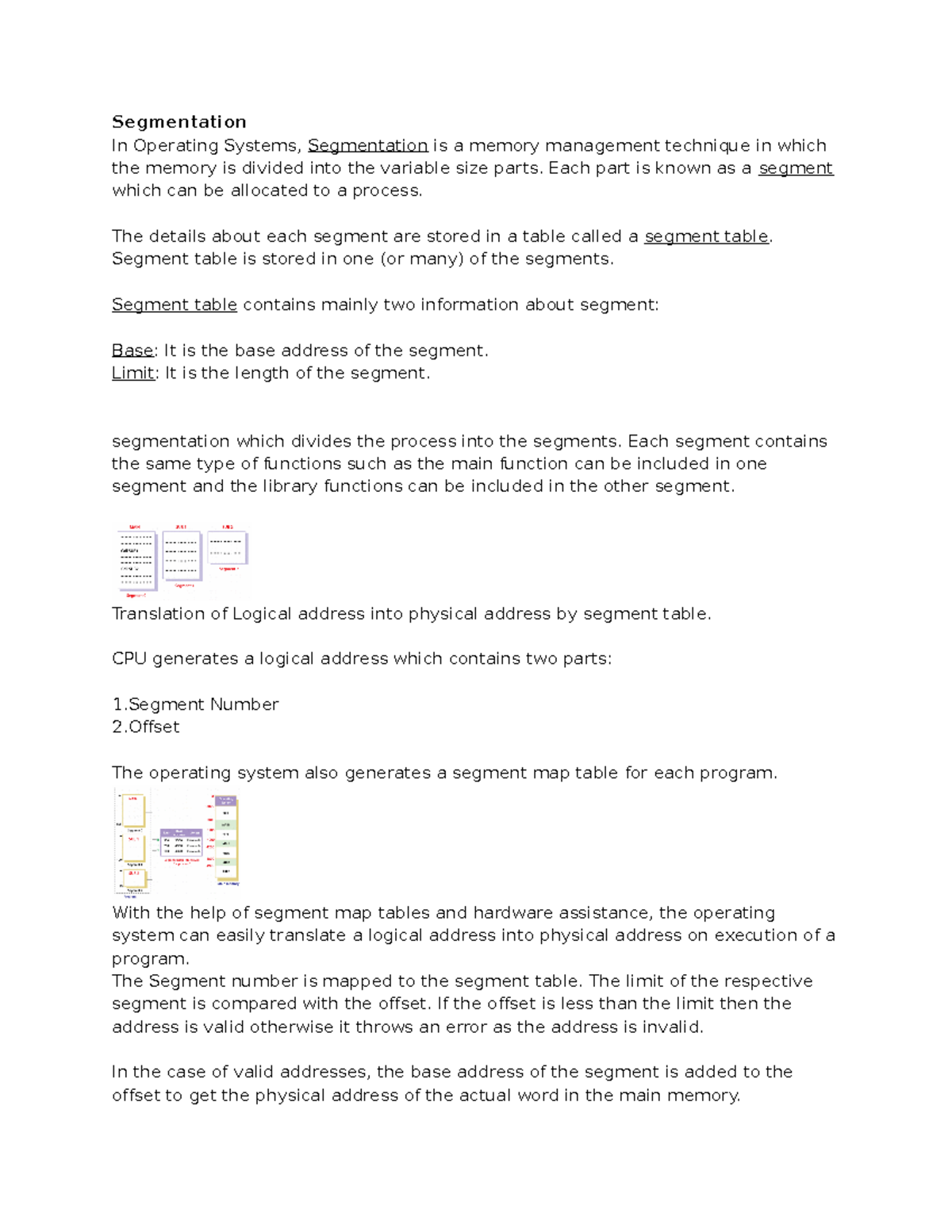 Segmentation And Paging 1 Segmentation In Operating Systems