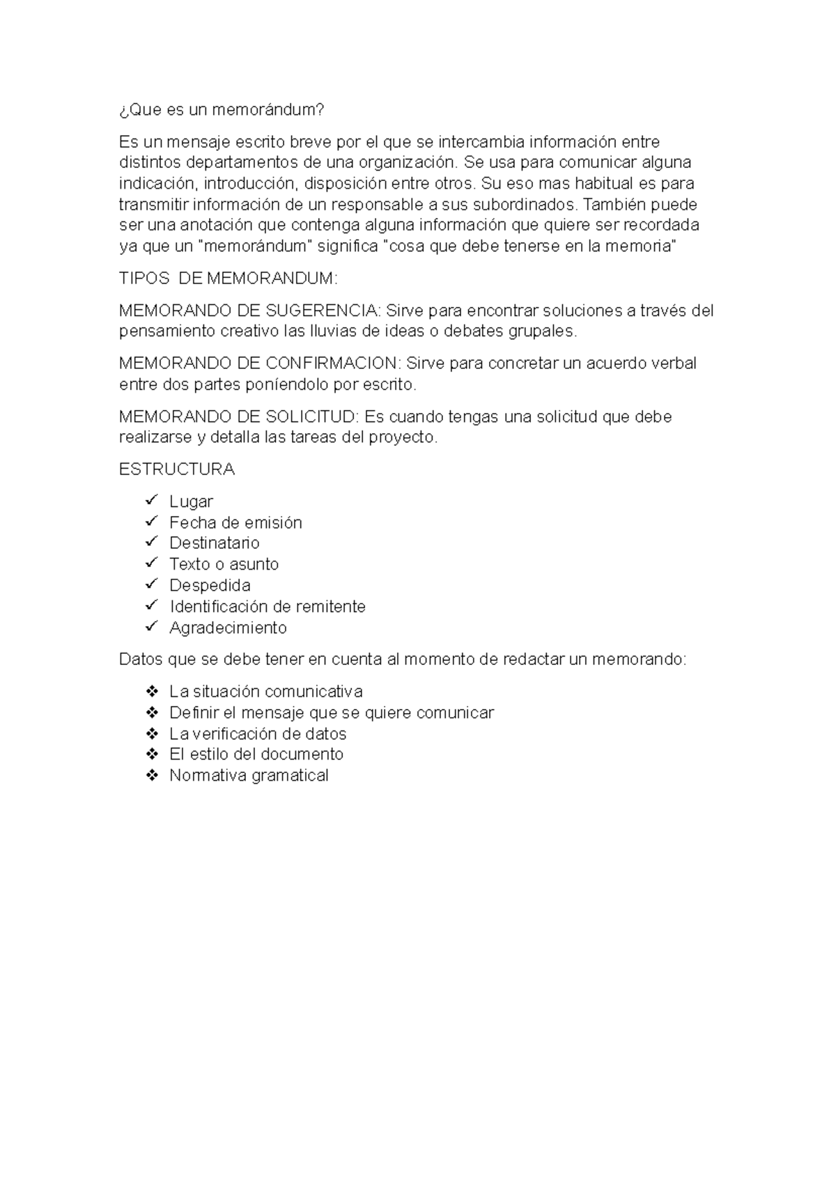 Que es un memorándum - resumen de un memorámdum - ¿Que es un memorándum ...