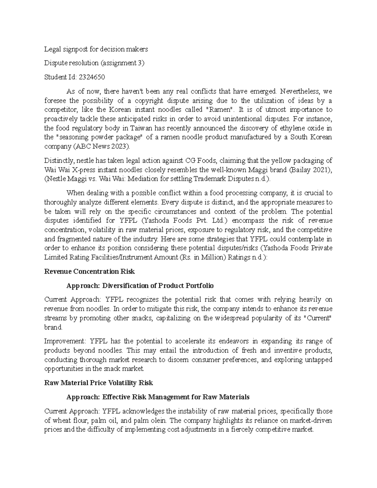 Assignment 3 legal signpost - Legal signpost for decision makers ...
