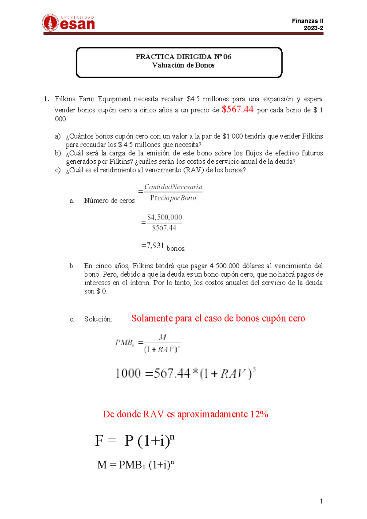 PD 6 Valuación de Bonos - 2023 - 2023- PRÁCTICA DIRIGIDA Nº 06 ...