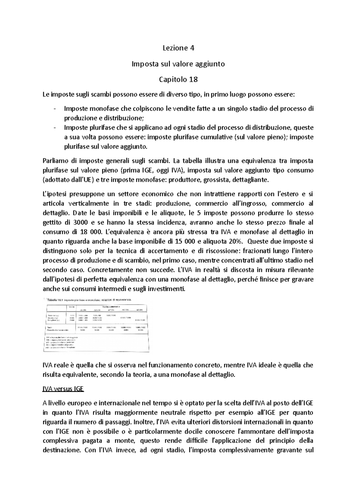 Lezione 4 - appunti - Lezione 4 Imposta sul valore aggiunto Capitolo 18 ...