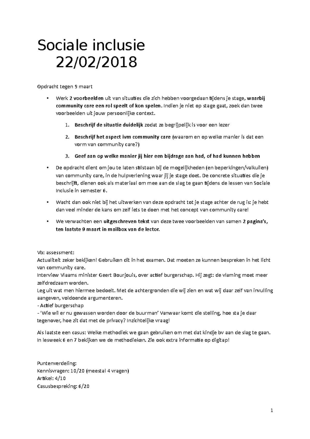 Sociale inclusie les 1 - Samenvatting Diversiteit in een (ortho) (ped) agogische context ...