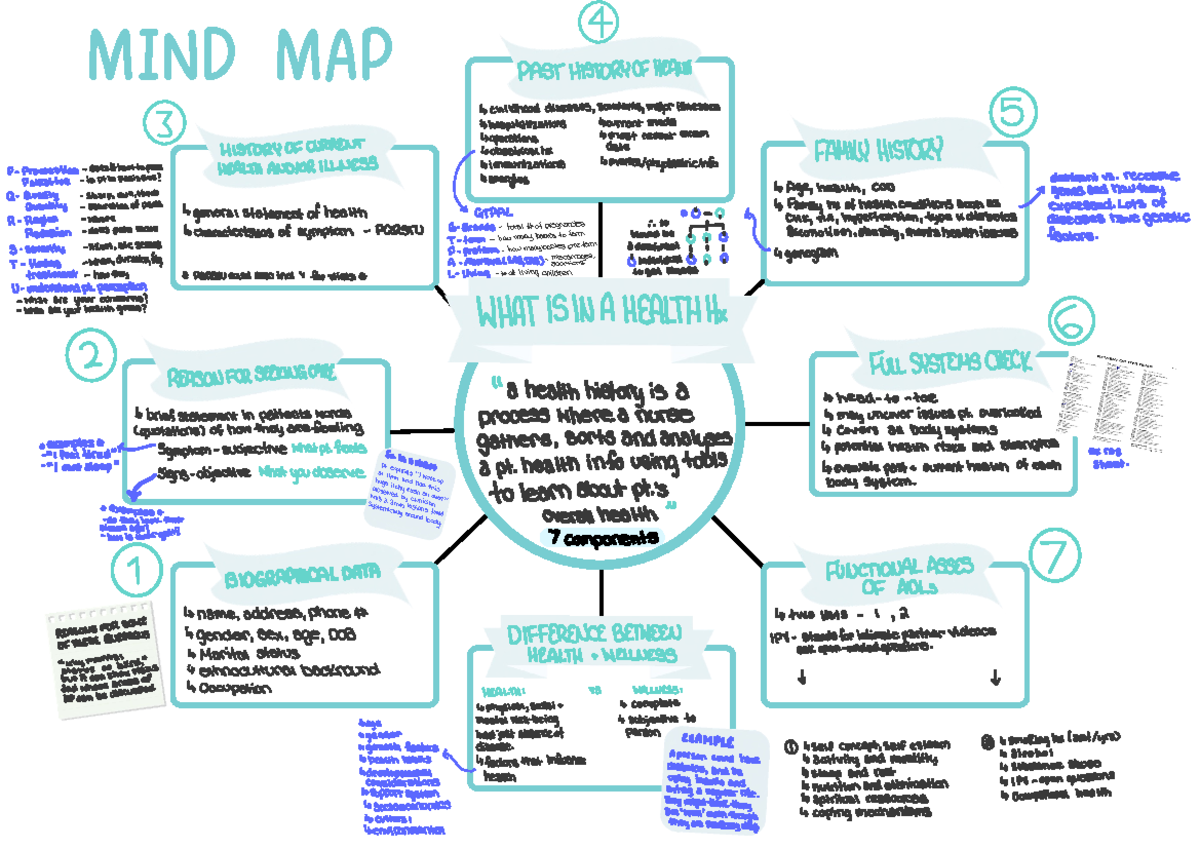 Contents of a Health History - MIND MAP DATE l,oMs@ PAST HISTORY OF ...