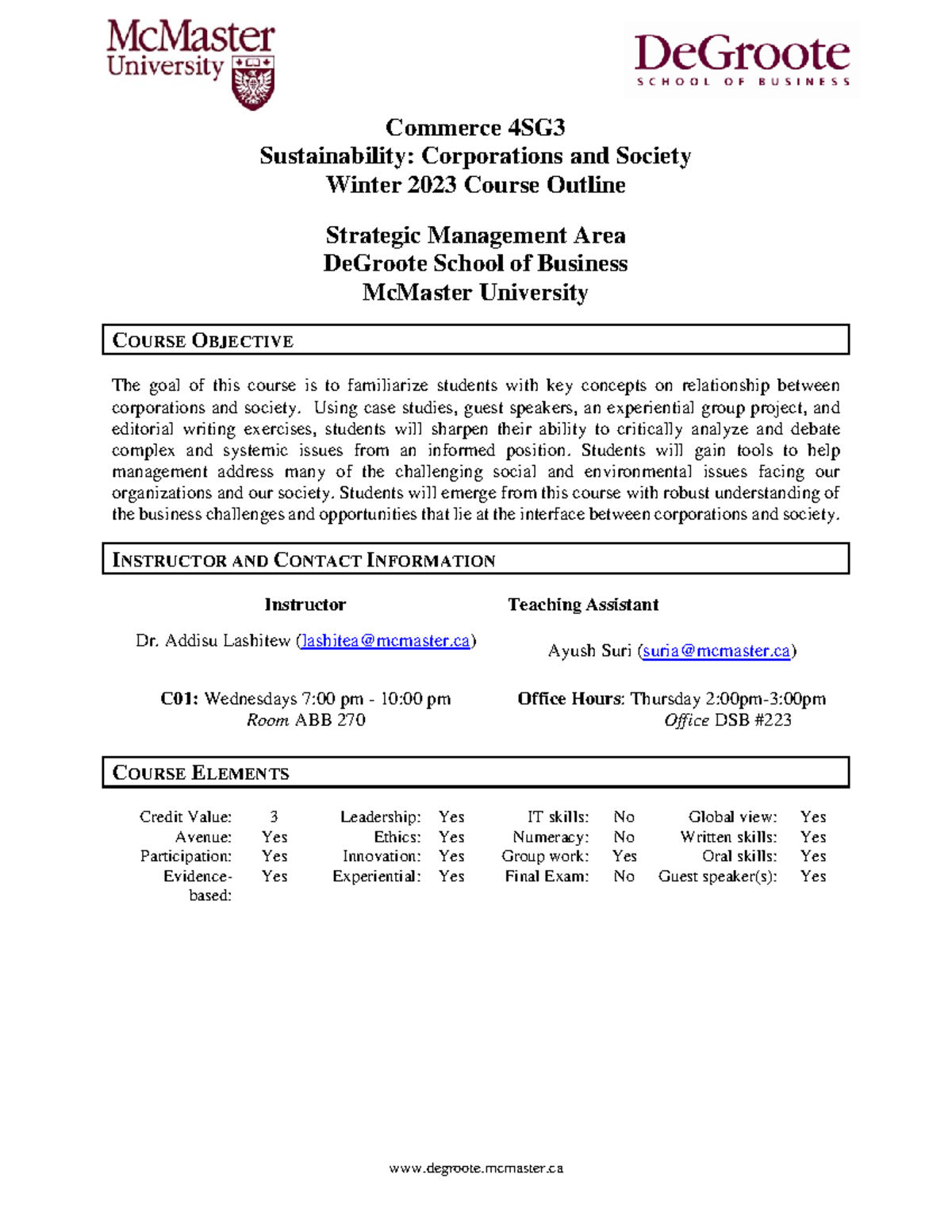 4SG3 Corporations and Society - Winter 2023 modified - Commerce 4SG ...