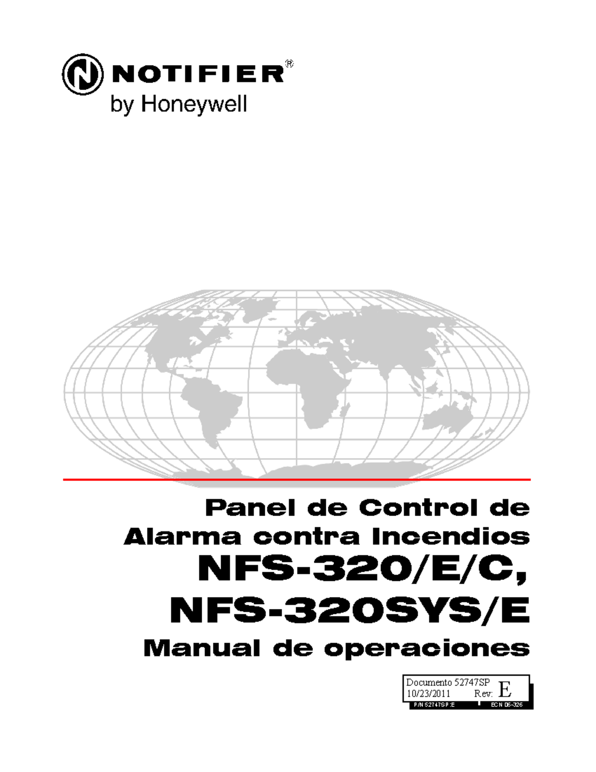 Manual de Operación NFS-320E (52747 SP) - Panel de Control de Alarma contra Incendios NFS-320/E ...